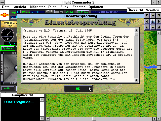 Screenshot of Flight Commander 2 (Windows 3.x, 1994) - MobyGames