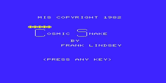 Cosmic Snake (1982) - MobyGames