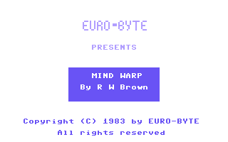 Screenshot of Mind Warp (Commodore 64, 1983) - MobyGames