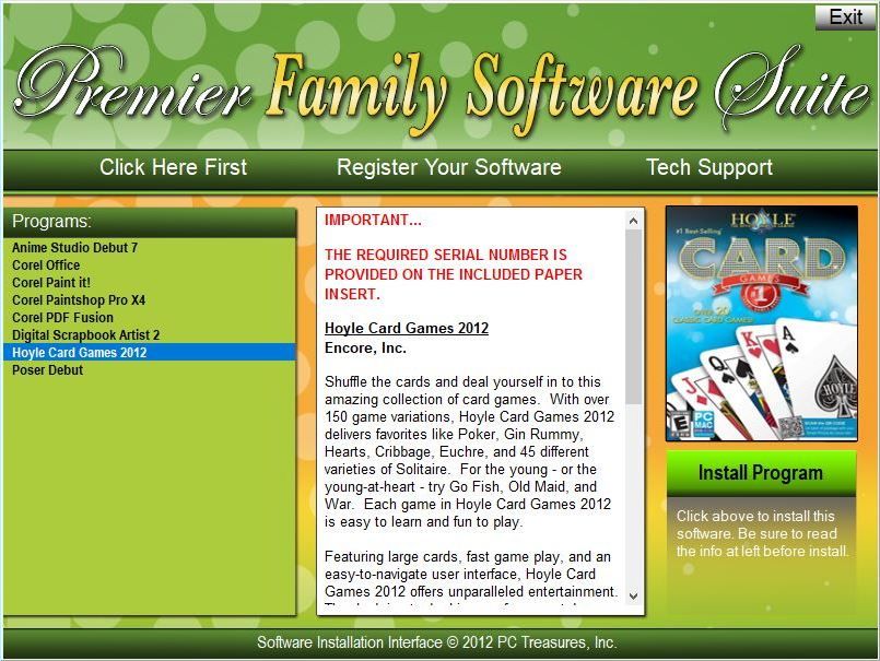 Screenshot of Premier Family Software Suite (Windows, 2012) - MobyGames