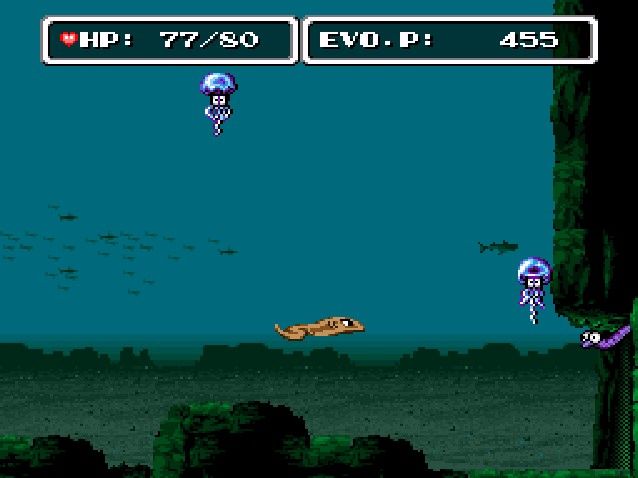 Screenshot of E.V.O.: Search for Eden (SNES, 1992) - MobyGames
