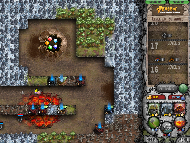 Screenshot of Cursed Treasure: Don't Touch My Gems! (Browser, 2010) - MobyGames