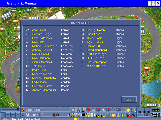 Screenshot of Grand Prix Manager (Windows 3.x, 1995) - MobyGames