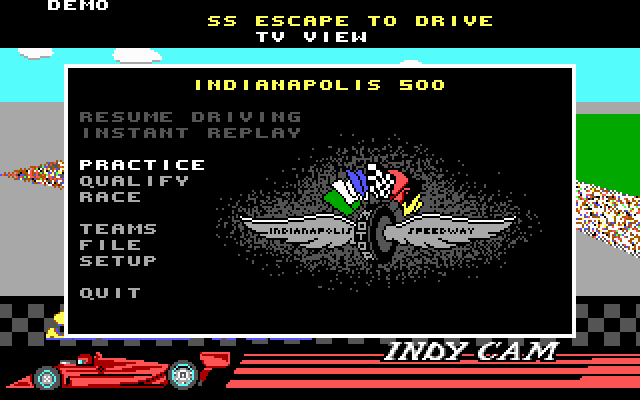 Screenshot of Indianapolis 500: The Simulation (DOS, 1989) - MobyGames