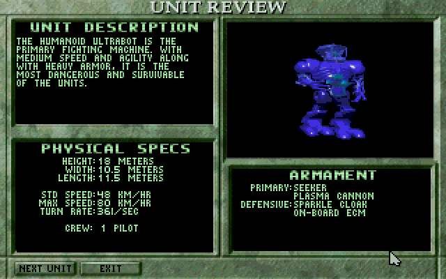 Screenshot of Ultrabots (DOS, 1993) - MobyGames