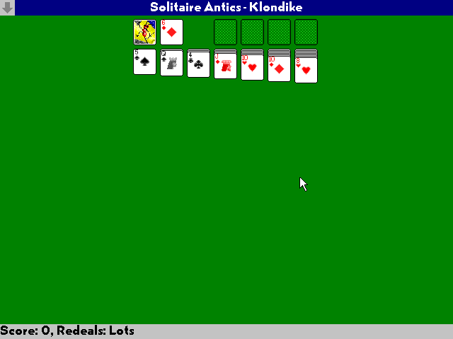 Screenshot of Masque Solitaire Antics (DOS, 1995) - MobyGames