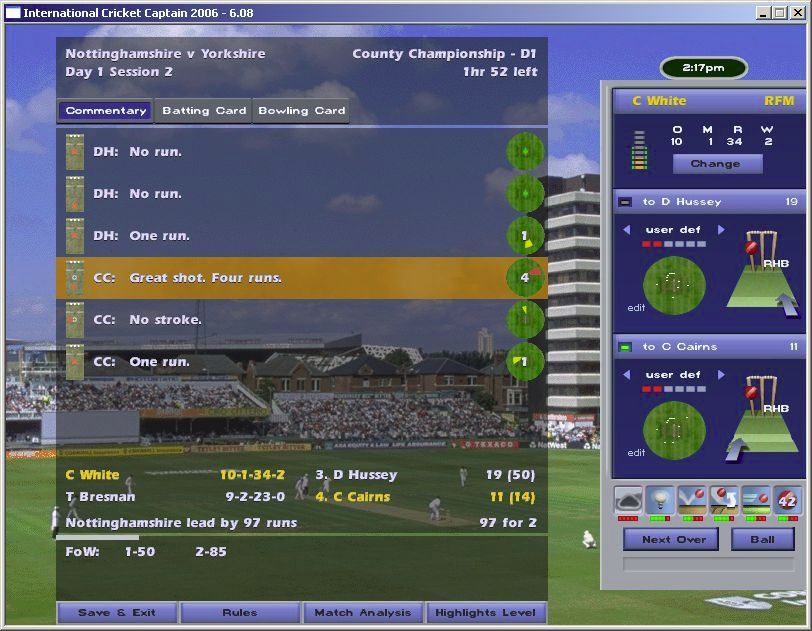 Screenshot of International Cricket Captain 2006 (Windows, 2006 ...