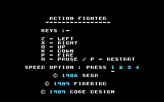 Screenshot of Action Fighter (DOS, 1986) - MobyGames