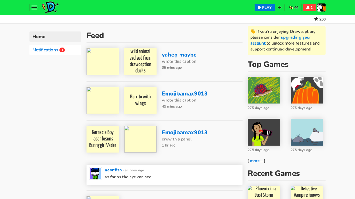 Screenshot of Drawception (Browser, 2012) - MobyGames
