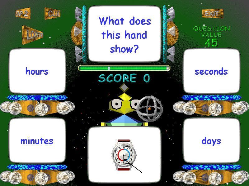 Screenshot of Action SATS Learning: Key Stage 1 4-7 Years: Time (Windows, 2002) - MobyGames