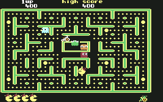 Screenshot of Jr. Pac-Man (Commodore 64, 1983) - MobyGames