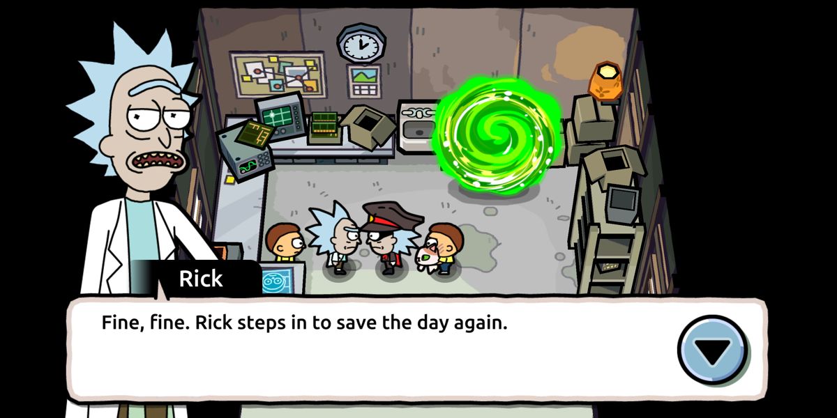Screenshot of Rick and Morty: Pocket Mortys (Android, 2016) - MobyGames