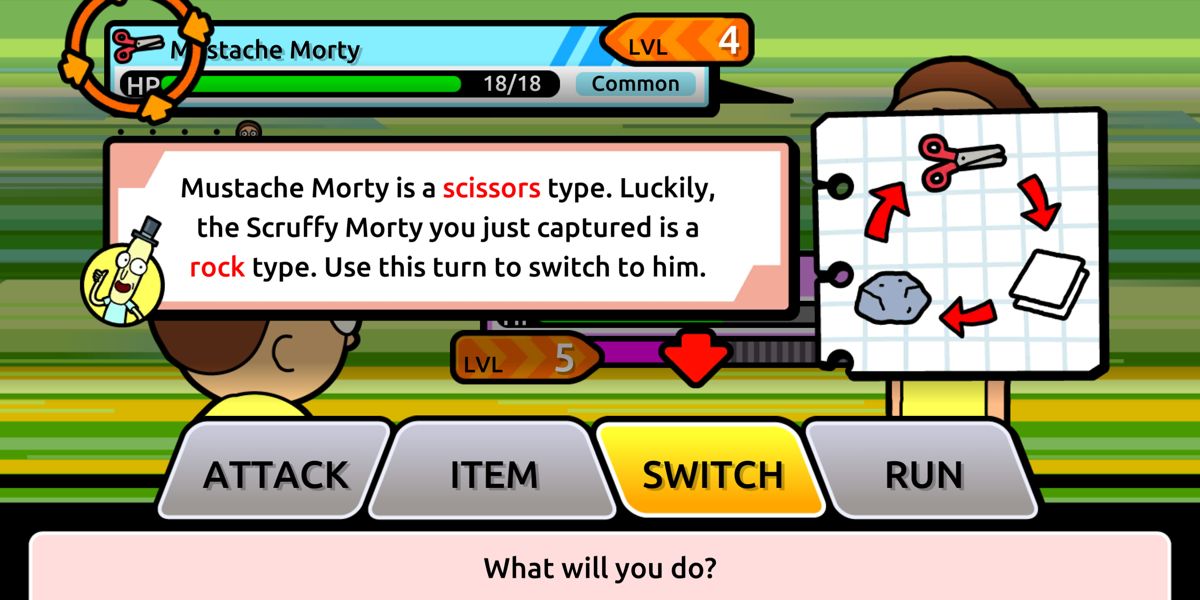 Screenshot of Rick and Morty: Pocket Mortys (Android, 2016) - MobyGames
