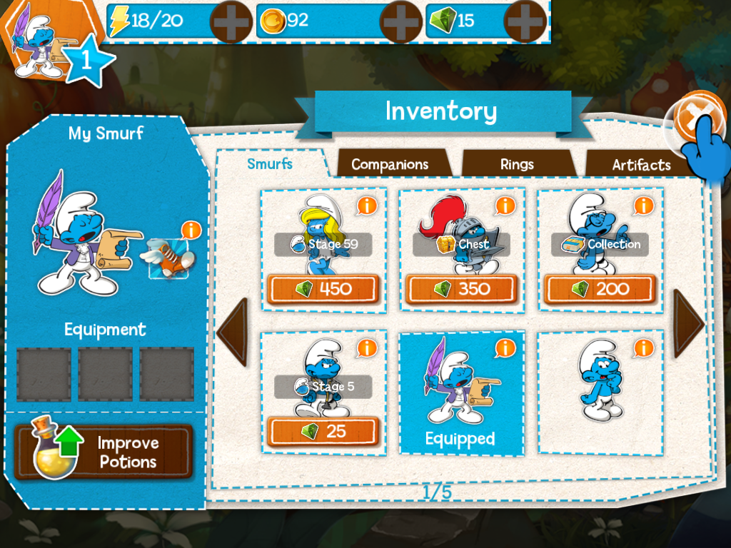 Screenshot of The Smurfs: Epic Run (iPad, 2016) - MobyGames