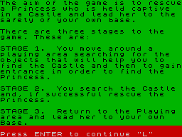 Screenshot of Rescue (ZX Spectrum, 1982) - MobyGames