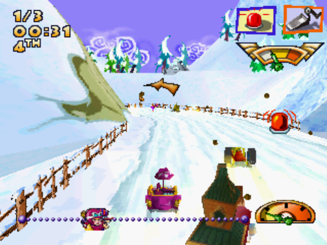 Screenshot of Wacky Races (PlayStation, 2000) - MobyGames