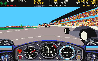 Screenshot of Indianapolis 500: The Simulation (Amiga, 1989) - MobyGames