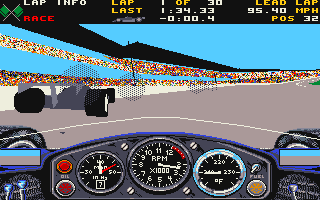 Screenshot of Indianapolis 500: The Simulation (Amiga, 1989) - MobyGames