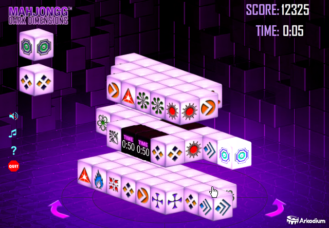 Screenshot of Mahjongg Dark Dimensions (Browser, 2015) - MobyGames