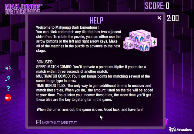 Screenshot of Mahjongg Dark Dimensions (Browser, 2015) - MobyGames