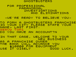 Screenshot of Ghostbusters (ZX Spectrum, 1984) - MobyGames
