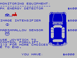 Screenshot of Ghostbusters (ZX Spectrum, 1984) - MobyGames