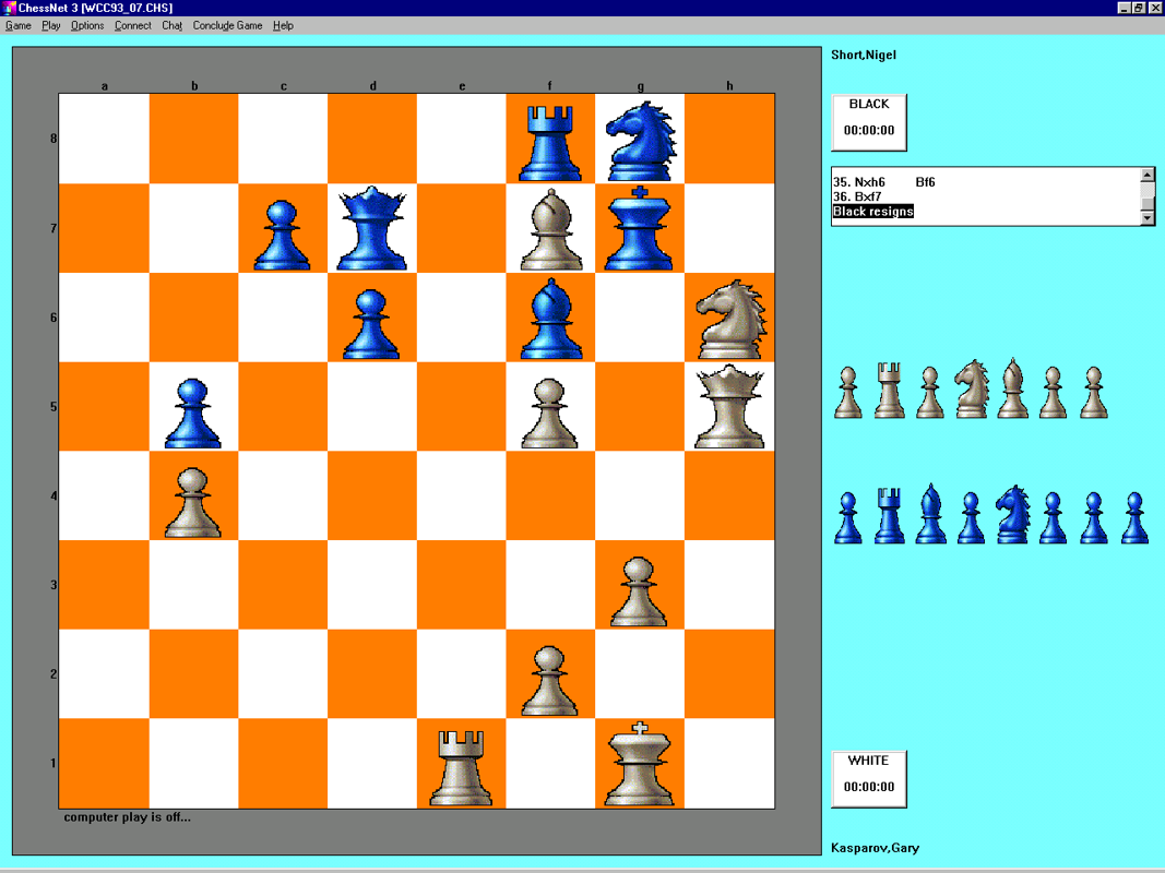 Screenshot of ChessNet 3 (Windows 3.x, 1994) - MobyGames