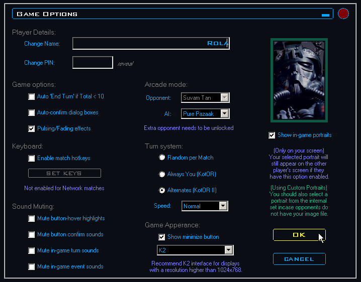 Screenshot of Pure Pazaak (Windows, 2005) - MobyGames