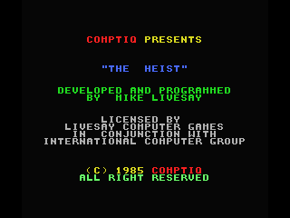 Screenshot of The Heist (MSX, 1983) - MobyGames