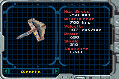 Screenshot of Wing Commander: Prophecy (Game Boy Advance, 1997) - MobyGames