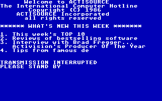 Screenshot of Hacker II: The Doomsday Papers (Atari ST, 1986) - MobyGames