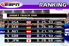 Screenshot of ESPN International Winter Sports 2002 (Game Boy Advance ...