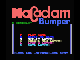 Screenshot of Macadam Bumper (MSX, 1985) - MobyGames