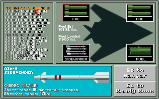 Screenshot of F-117A Nighthawk Stealth Fighter 2.0 (Amiga, 1991) - MobyGames