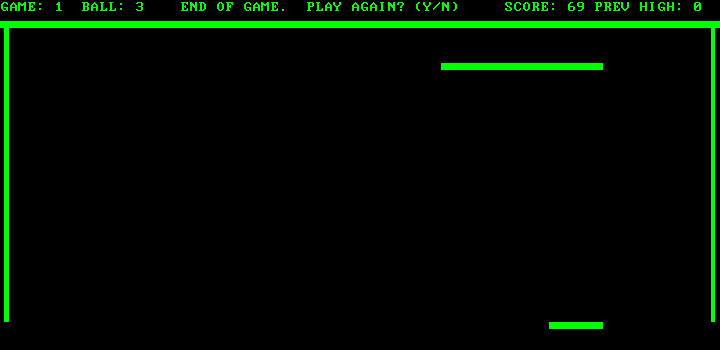 Screenshot of Wallbanger (DOS, 1982) - MobyGames