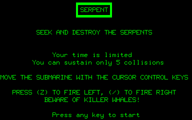 Serpent (1981) - MobyGames