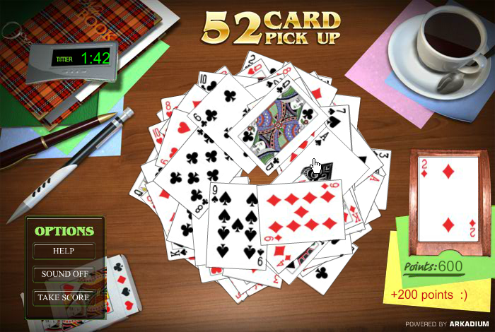 Screenshot of 52 Card Pickup (Browser, 2011) - MobyGames