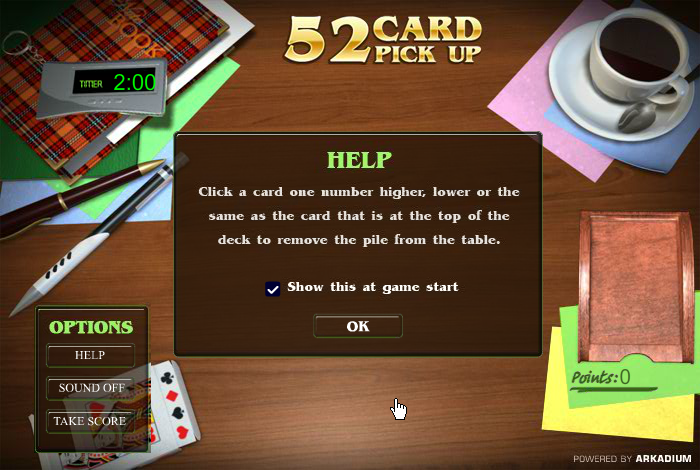 Screenshot of 52 Card Pickup (Browser, 2011) - MobyGames