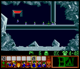 Screenshot of Lemmings (SNES, 1991) - MobyGames