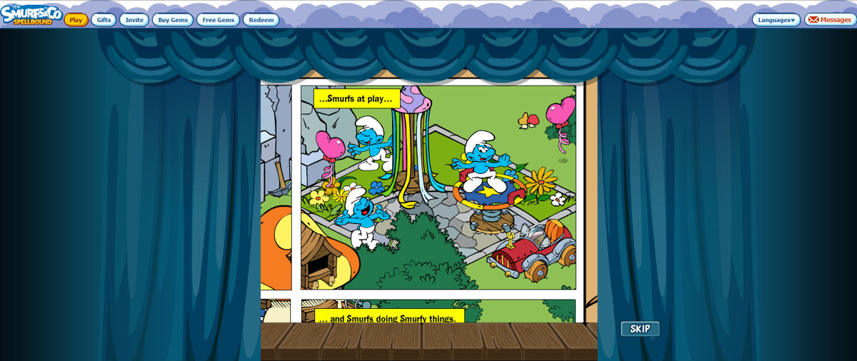 Screenshot of The Smurfs & Co: Spellbound (Browser, 2013) - MobyGames