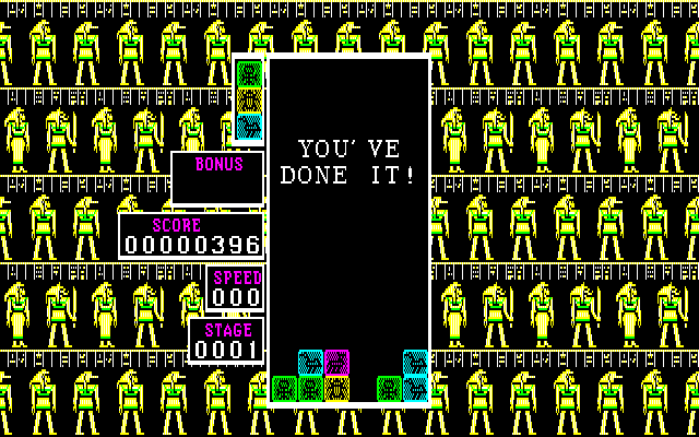 Screenshot of Columns (PC-88, 1990) - MobyGames