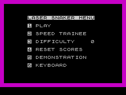 Screenshot of Laser Snaker (ZX Spectrum, 1984) - MobyGames
