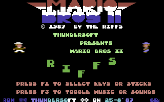 Screenshot of Mario Bros II (Commodore 64, 1987) - MobyGames