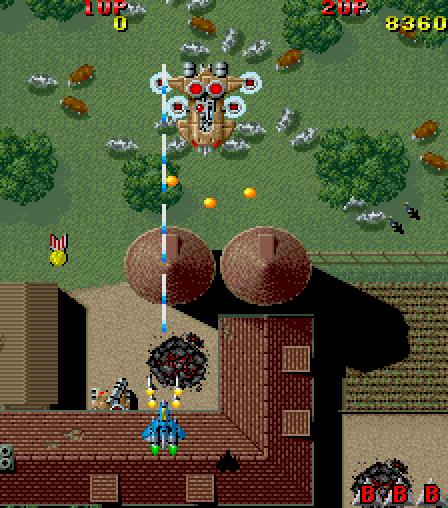 Screenshot of Raiden (FM Towns, 1990) - MobyGames
