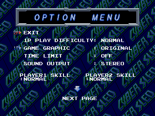 Screenshot of Cyber Sled (PlayStation, 1993) - MobyGames