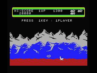 Screenshot of Moon Patrol (MSX, 1982) - MobyGames