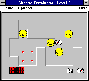 Screenshot of Cheese Terminator (Windows 3.x, 1992) - MobyGames