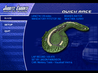 Screenshot of Jarrett & Labonte Stock Car Racing (PlayStation, 2000 ...