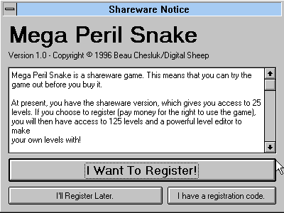 Mega Peril Snake (1996) - MobyGames