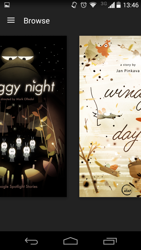 Screenshot of Google Spotlight Stories (Android, 2013) - MobyGames